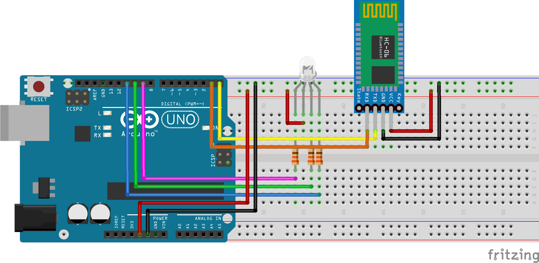 Arduino Dersleri #19: Arduino Bluetooth RGB LED Kontrolü (HC06 Bluetooth Modül)
