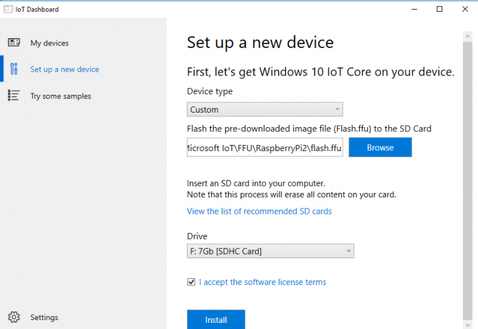 Raspberry Pi Windows 10 IoT Core Kurulumu