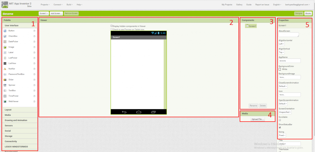 App Inventor Dersleri 1: Tanıtım ve İlk Uygulama