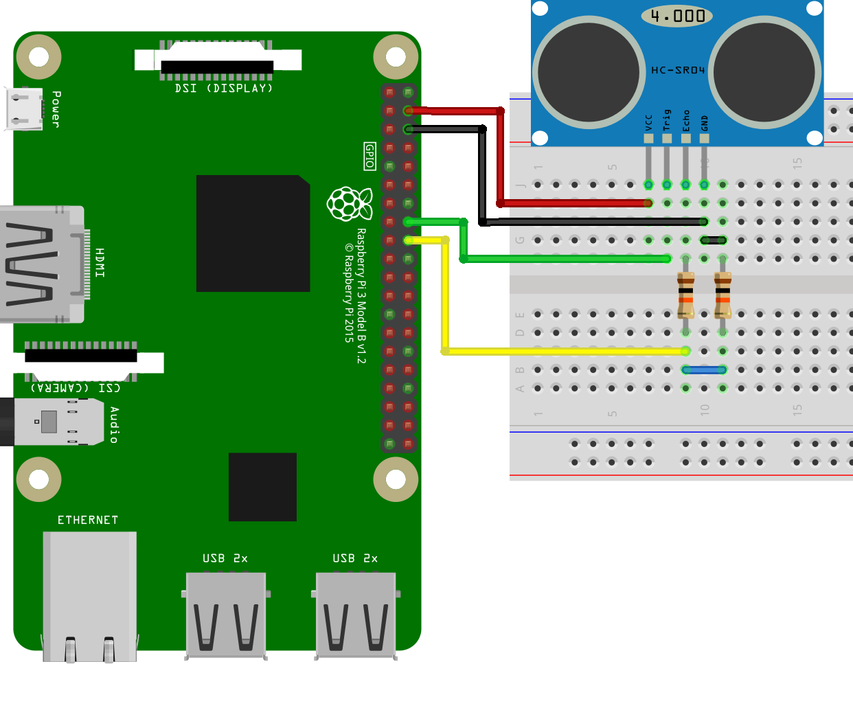 Raspberry Pi 3 İle Uzaklık Ölçümü HC-SR04 Mesafe Sensörü