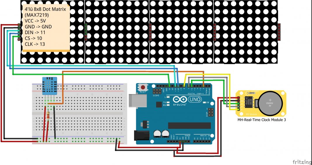 Dot Matrix ve Arduino ile Saat Yapalım