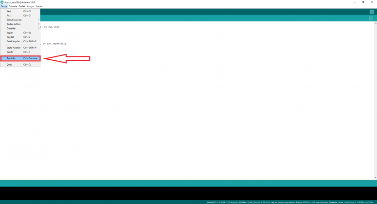 Arduino IDE ile NodeMCU Programlama