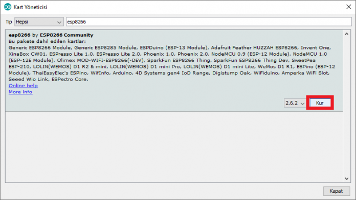 Arduino IDE ile NodeMCU Programlama
