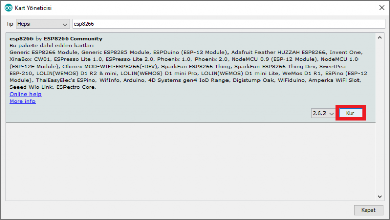 Arduino IDE ile NodeMCU Programlama