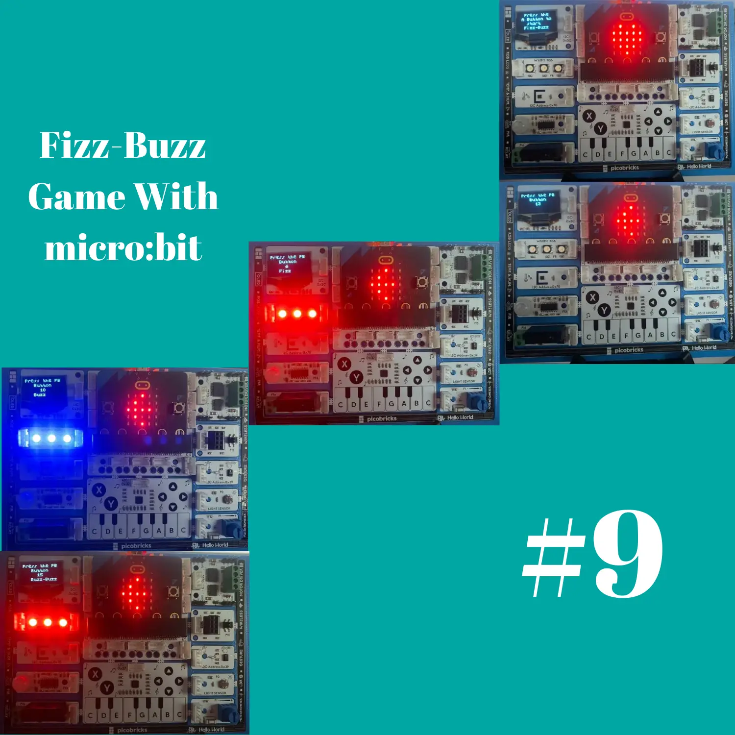 #9 PicoBricks (micro:bit) Fizz-Buzz Game Projesi